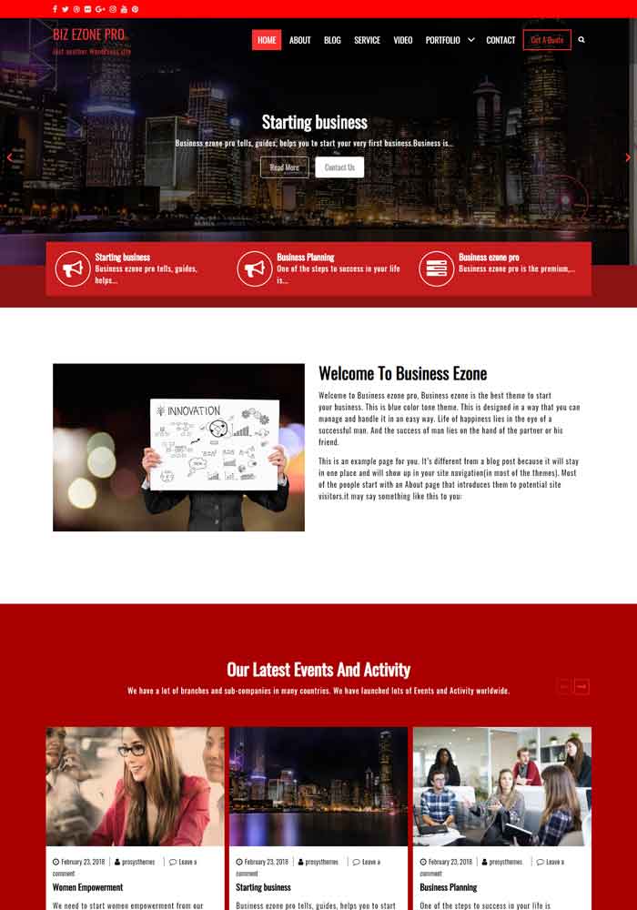 Business Ezone Pro- Corporate WordPress Theme | Prosys Theme